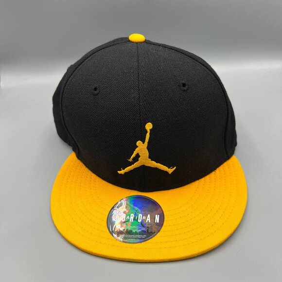 Jordan | Accessories | Air Jordan Hat Men Black Yellow Embroidered Logo ...